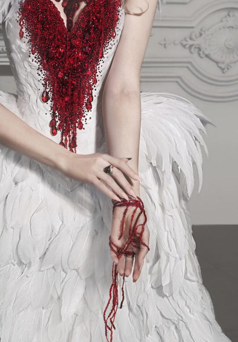 The Bleeding Swan Haute Gothic Feathered Gown – Alice Corsets