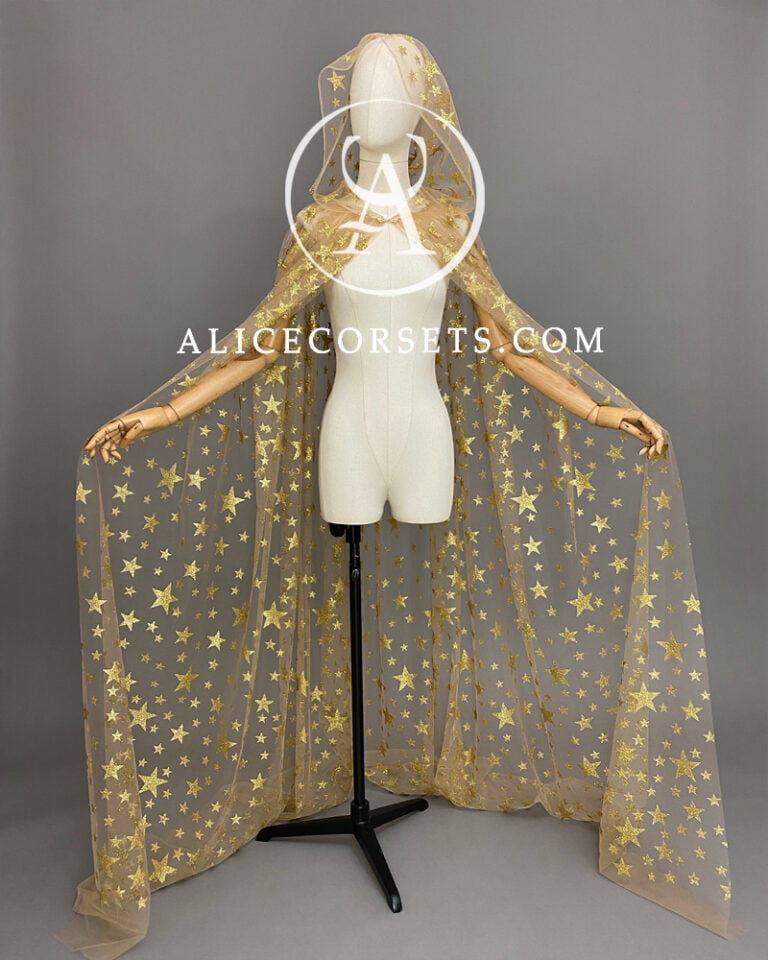 Hooded Gold Starry Cape – Alice Corsets